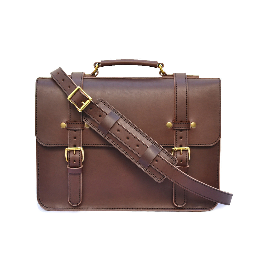Simple Briefcase - Leather Laptop Messenger Bag – Marlondo Leather Co.