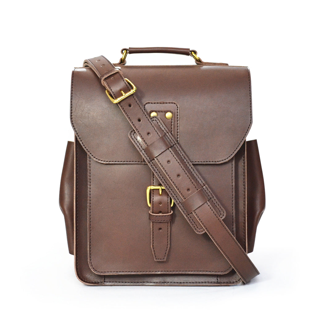 Messenger Backpack - Leather Hybrid Laptop Bag, Converts to Backpack ...