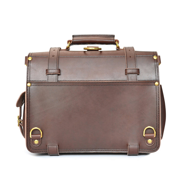 Double Space Briefcase - Large Leather Laptop Messenger Bag – Marlondo ...