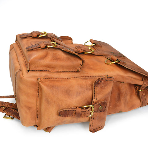 Vintage Leather Backpack - Handmade Laptop Backpack in Rustic Leather ...
