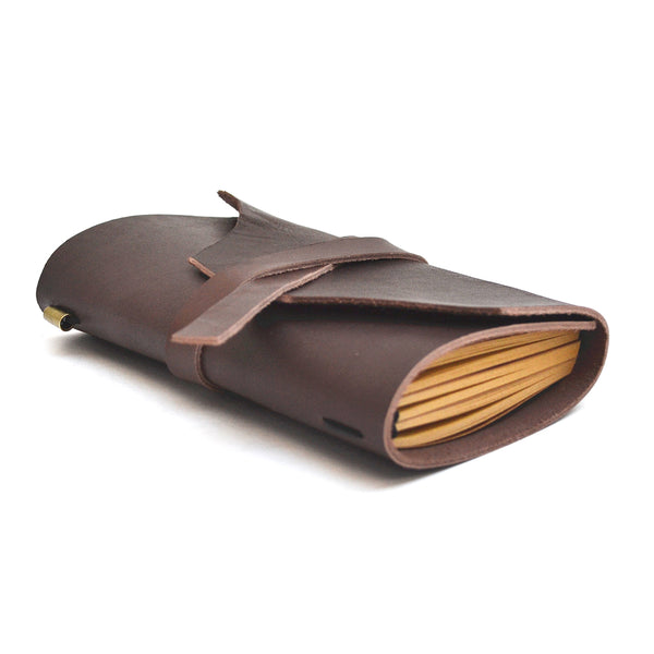 Rustic Wrap Journal - Natural Edge Leather Notebook Cover, Refillable ...